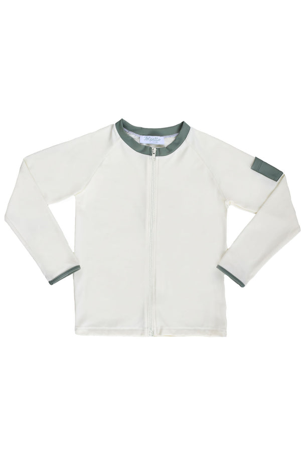 Leo Rashguard Ivory And Sage Green - Folpetto